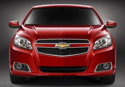 A close up look at the front end of the 2013 Chevy Malibu | Torque News